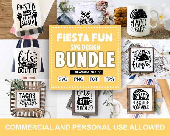 Fiesta Fun SVG Bundle Taco Tuesday Taco Tshirt Designs - Etsy