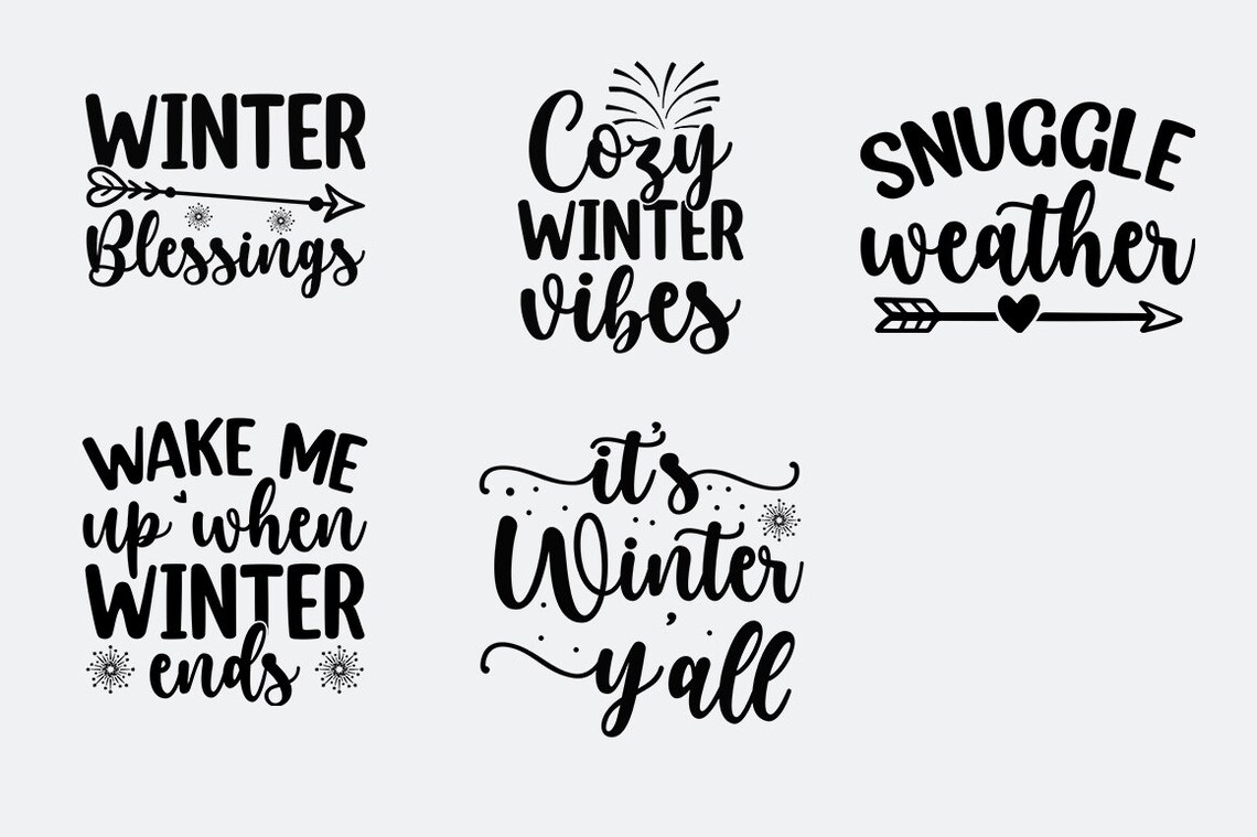 Winter Svg Bundle Winter Saying Quotes Winter SVG Holiday - Etsy