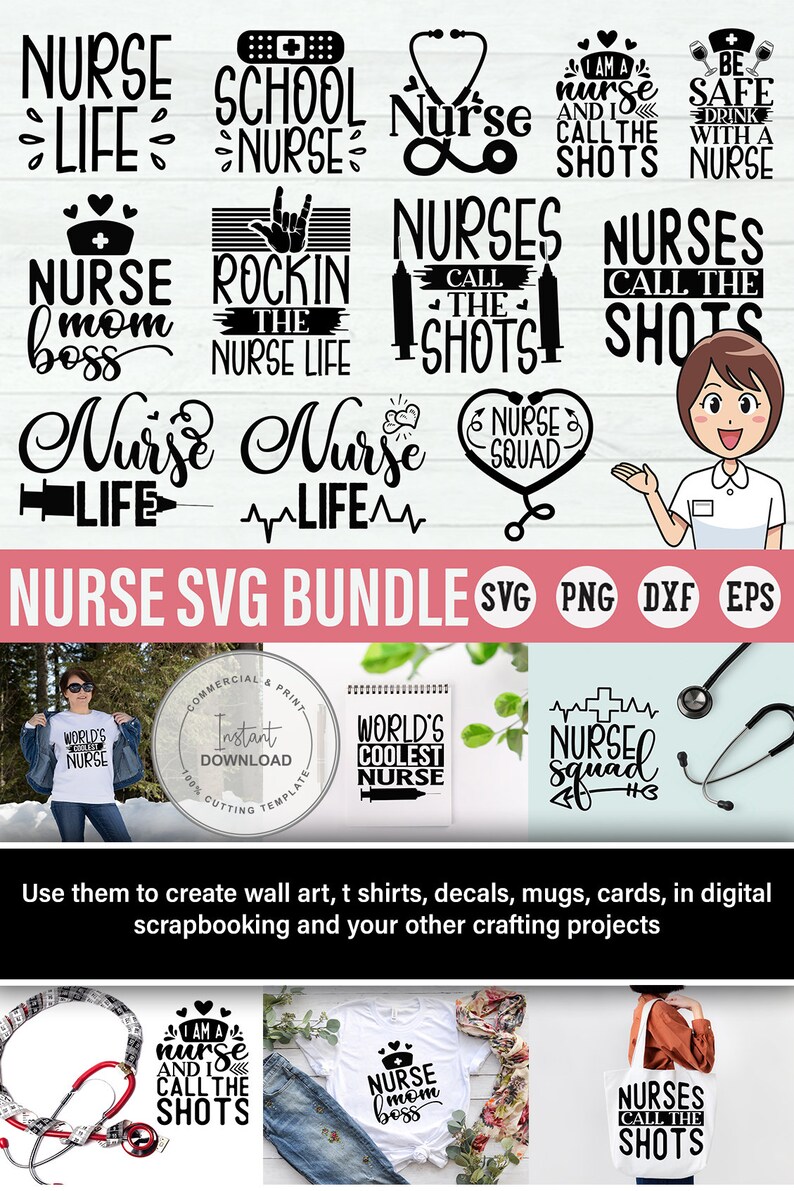 Nurse SVG Bundle Nurse Shirt Svg Nurse Life Svg Nurse | Etsy