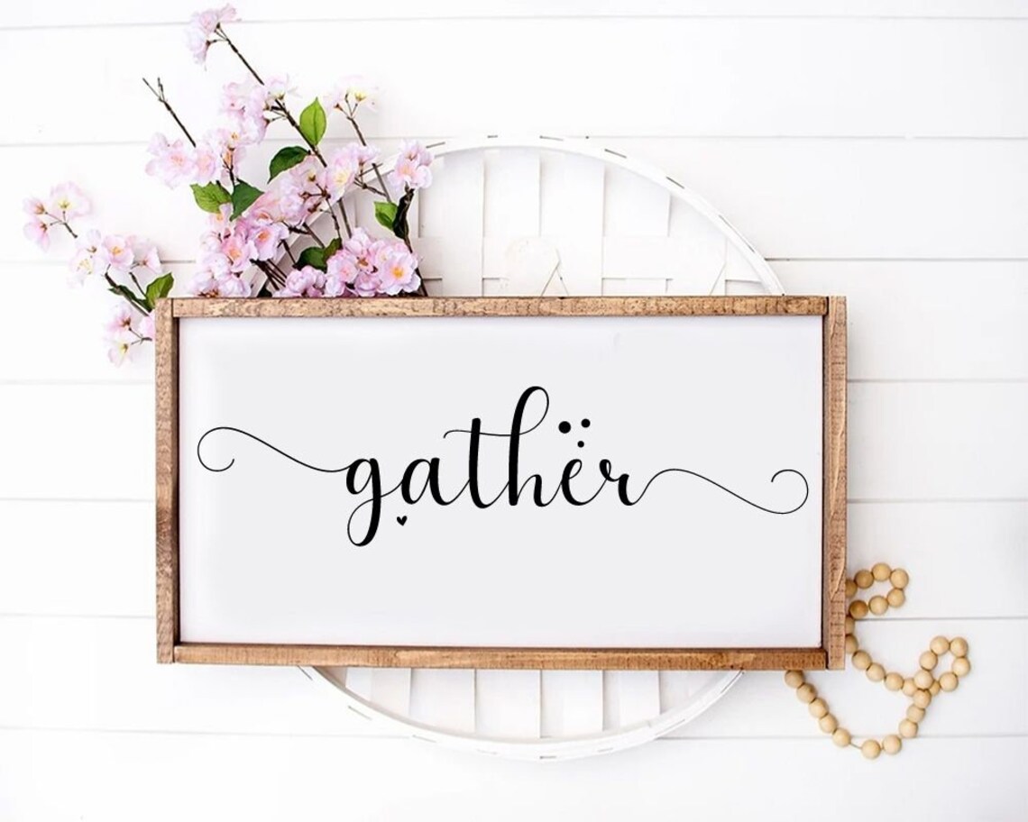 Gather Word Svg Farmhouse Svg Family Svg Home Svg Family - Etsy