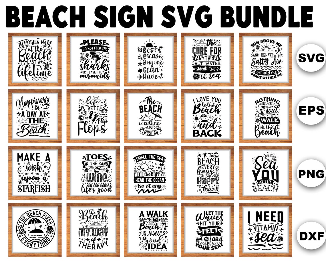 Beach Sign SVG Bundle Beach Life Sign Summer Svg Bundle - Etsy