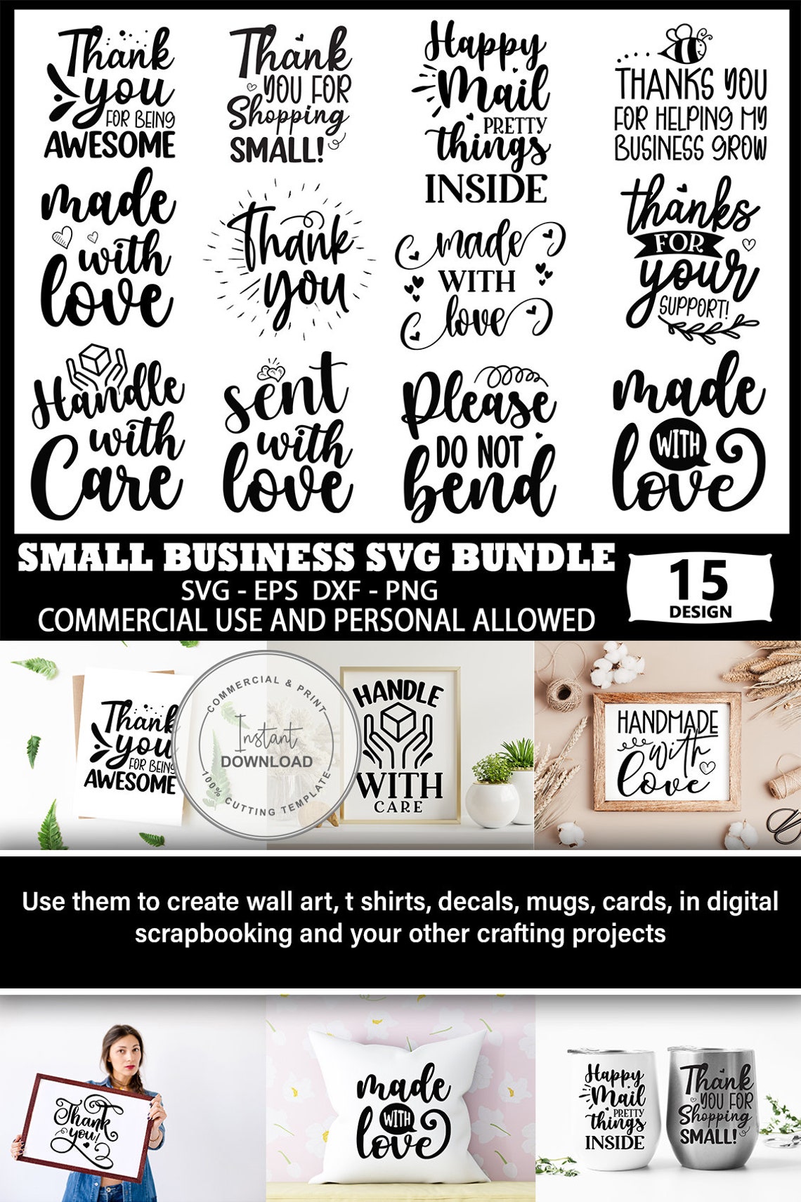 Small Business Stickers SVG Bundle Printable Stickers Made - Etsy
