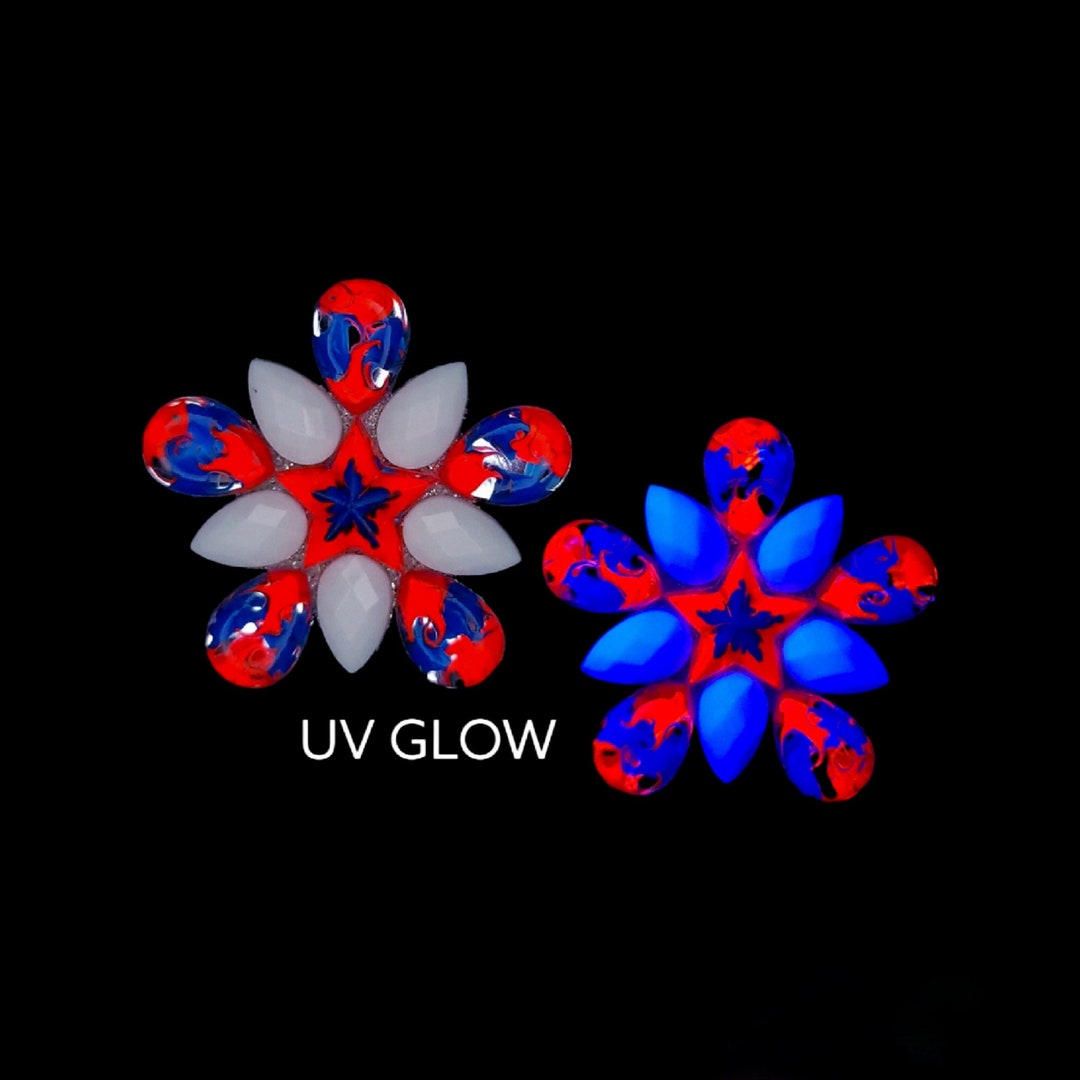 4th Of July Glow Pasties Reusable Nipple Covers Festival Wear Burlesque