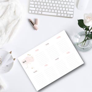 Weekly Planner Printable Blush Pink & Gold Printable Planner | Etsy