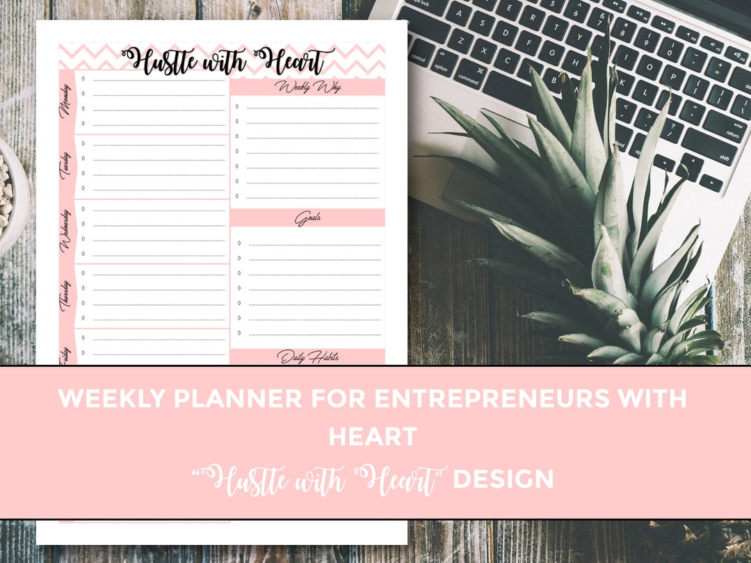 Weekly Planner Printable, Entrepreneur Weekly Planner, Printable Hustle ...