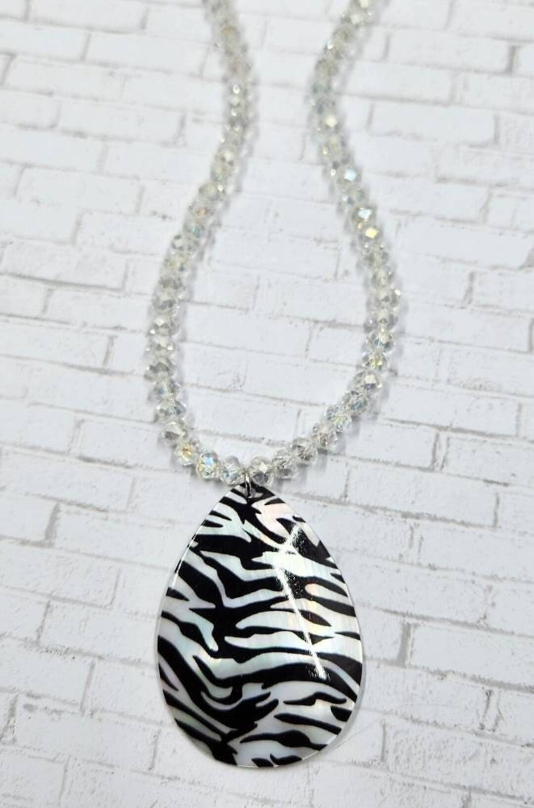Zebra Dance Zebra Necklace Zebra Pattern Jewelry Safari Necklace Safari ...