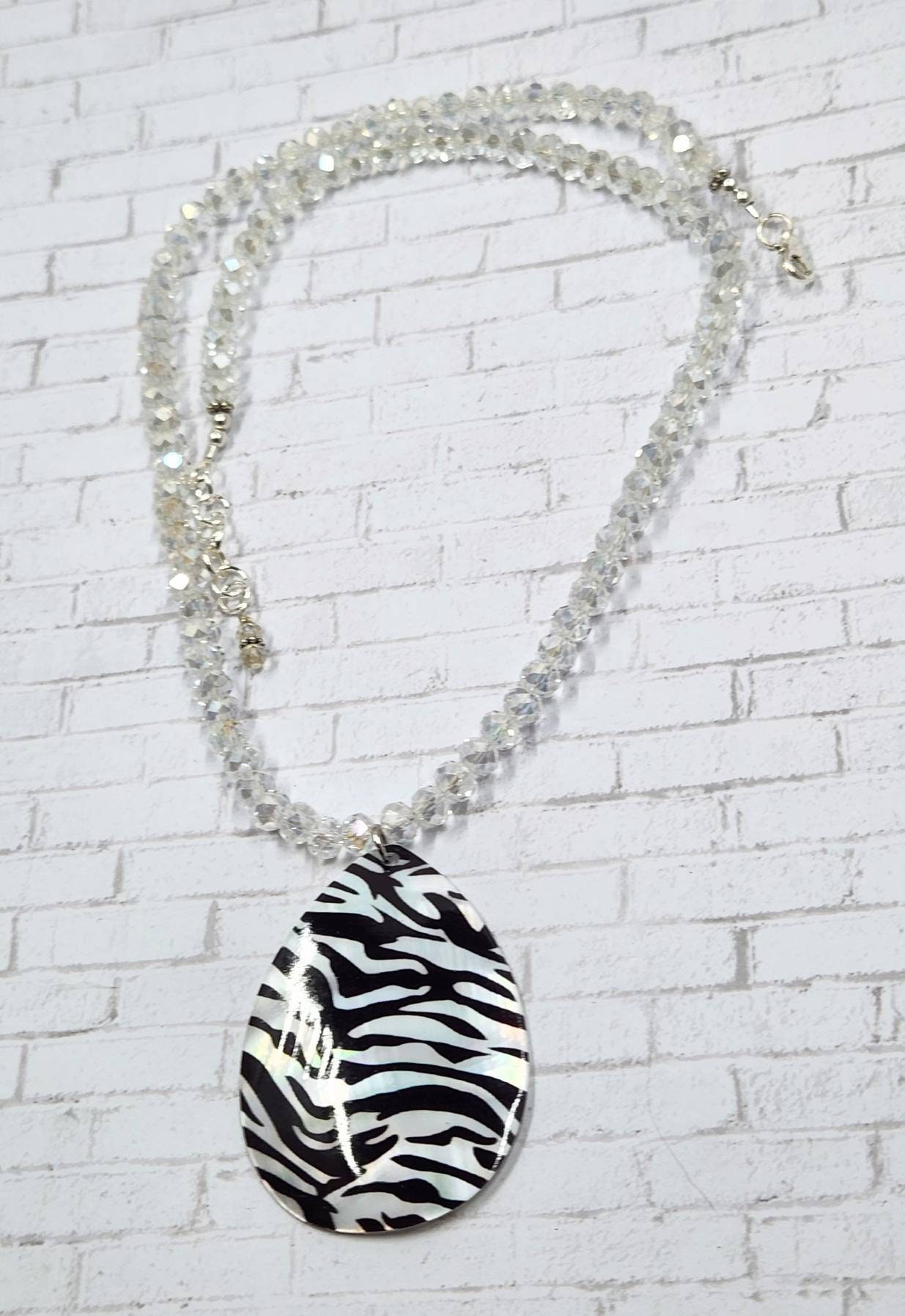 Zebra Dance Zebra Necklace Zebra Pattern Jewelry Safari Necklace Safari ...
