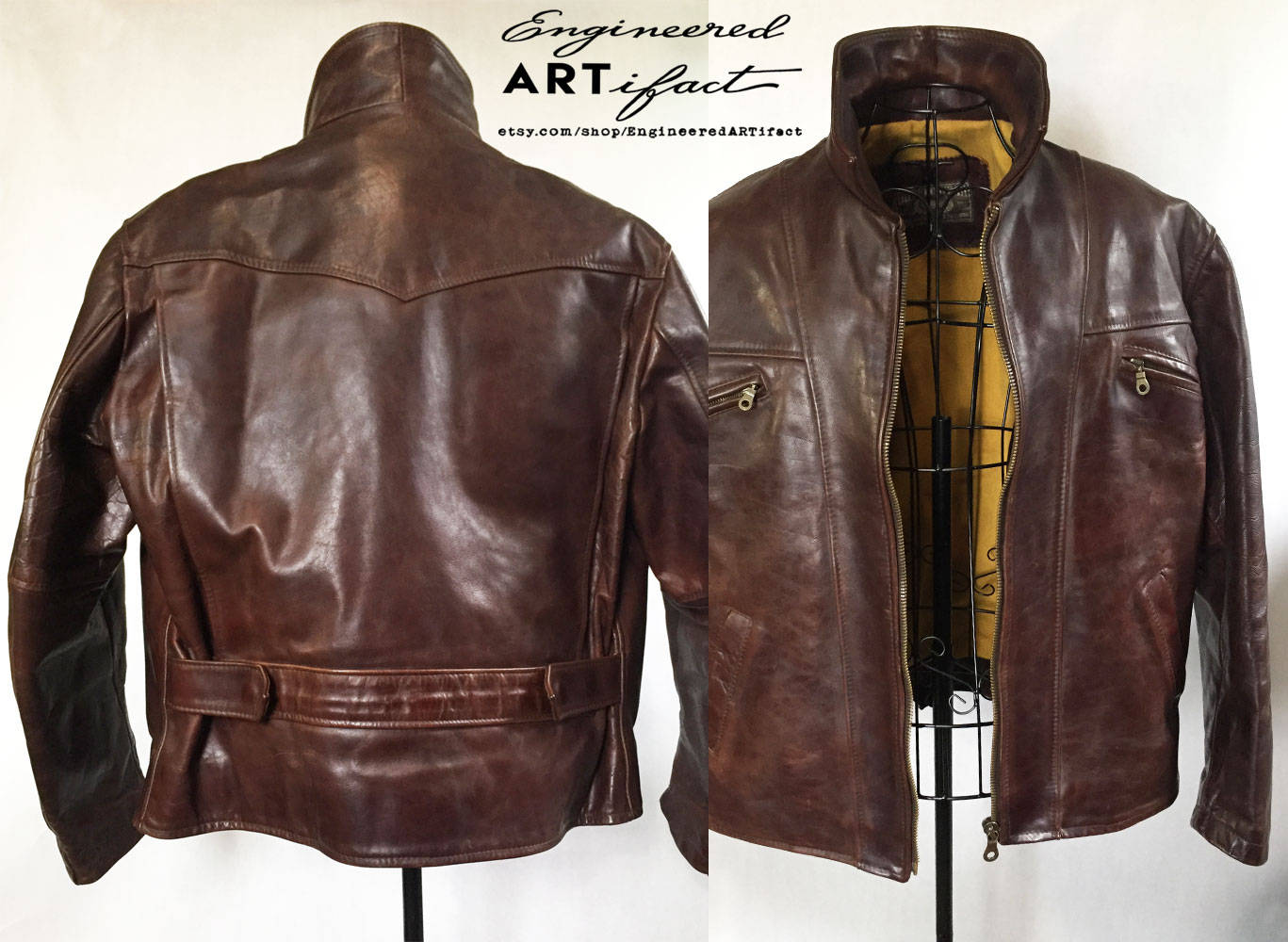 Cafe Racer Style Italian Leather Jacket - Like-new Vintage - Etsy