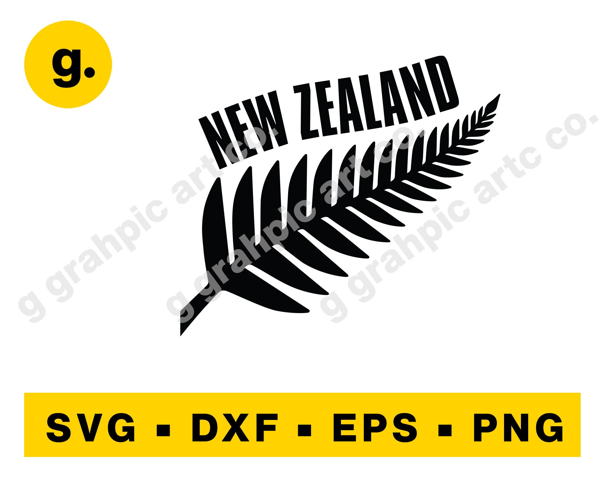 Silver Fern New Zealand Svg, Cut File for Cricut Cameo, Dxf, New ...