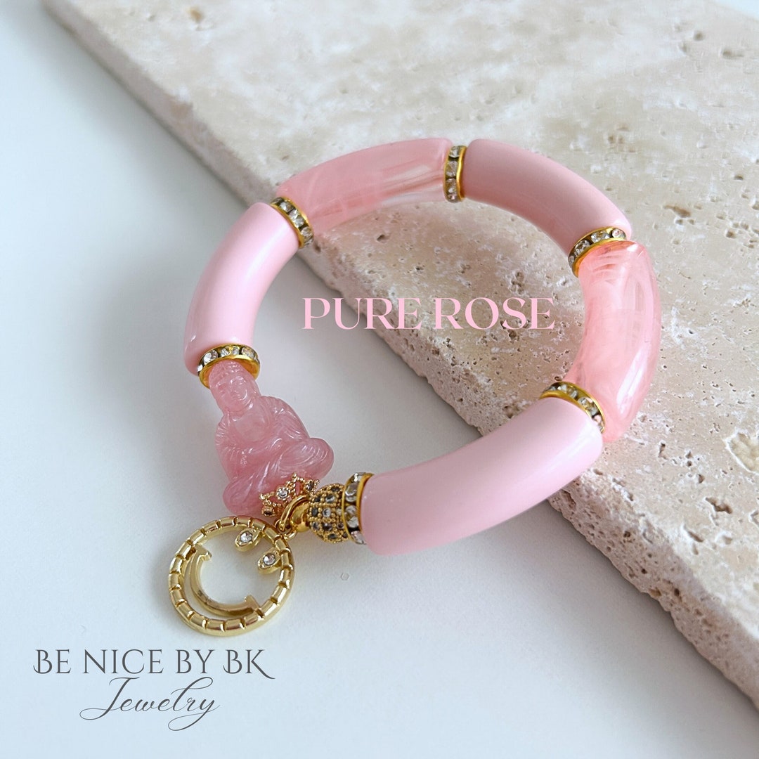 Buddha Bracelet Pink for Women Yoga Jewelry Gift for Girlfriend Lucky ...