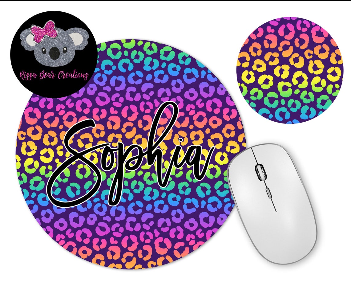 Personalized Nostalgic 90s Rainbow Animal Print Mouse Pad and | Etsy