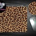 Leopard Print Mouse Pad and Coaster Set Leopard Print Desk Accessories ...