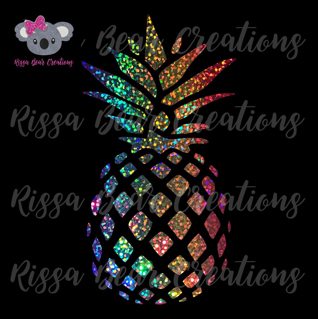 Pineapple Vinyl Decal | Holographic Glitter Pineapple Vinyl Decal ...