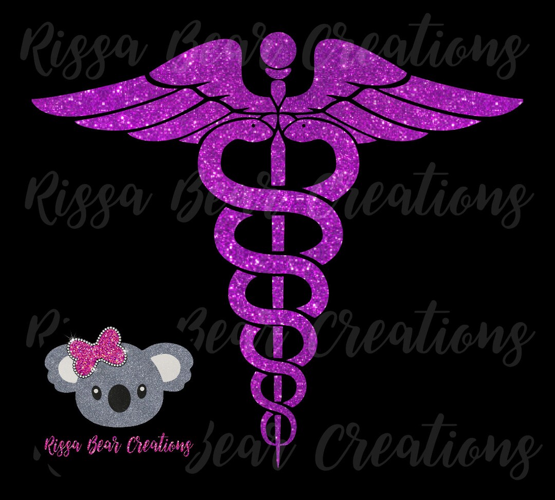 Caduceus Vinyl Decal Glitter Caduceus Sticker Caduceus Sticker - Etsy