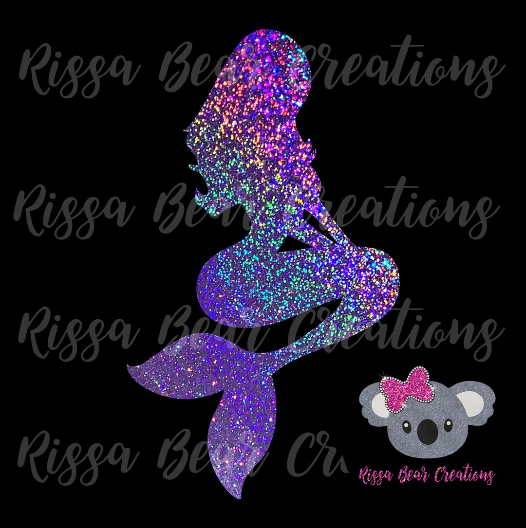 Mermaid Holographic/patterned Vinyl Decal Holographic Glitter Mermaid ...