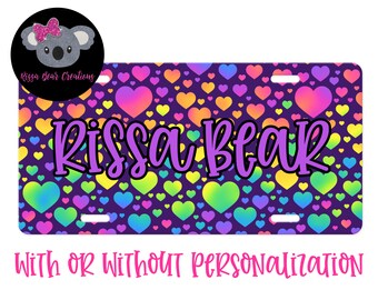 Personalized Nostalgic 90s Rainbow Leopard Print License Plate Car Tag ...