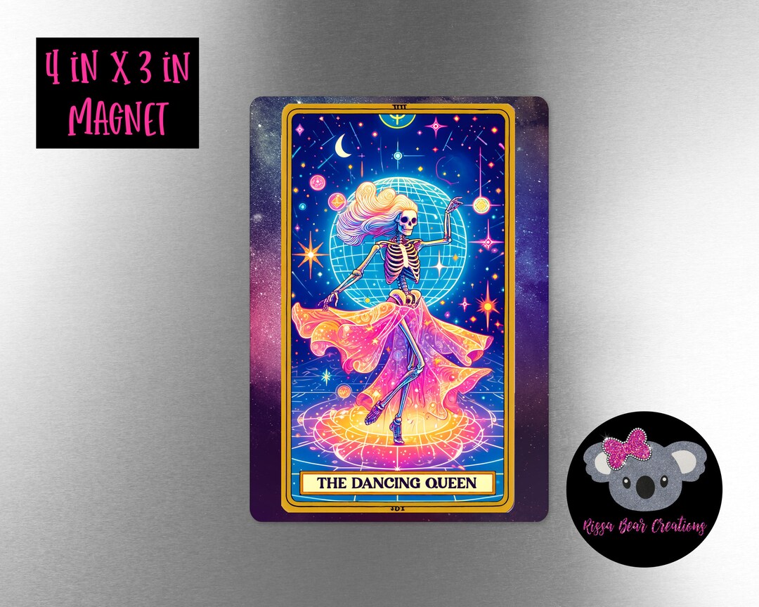 The Dancing Queen Tarot Card Magnet Tarot Card Magnet Skeleton ...