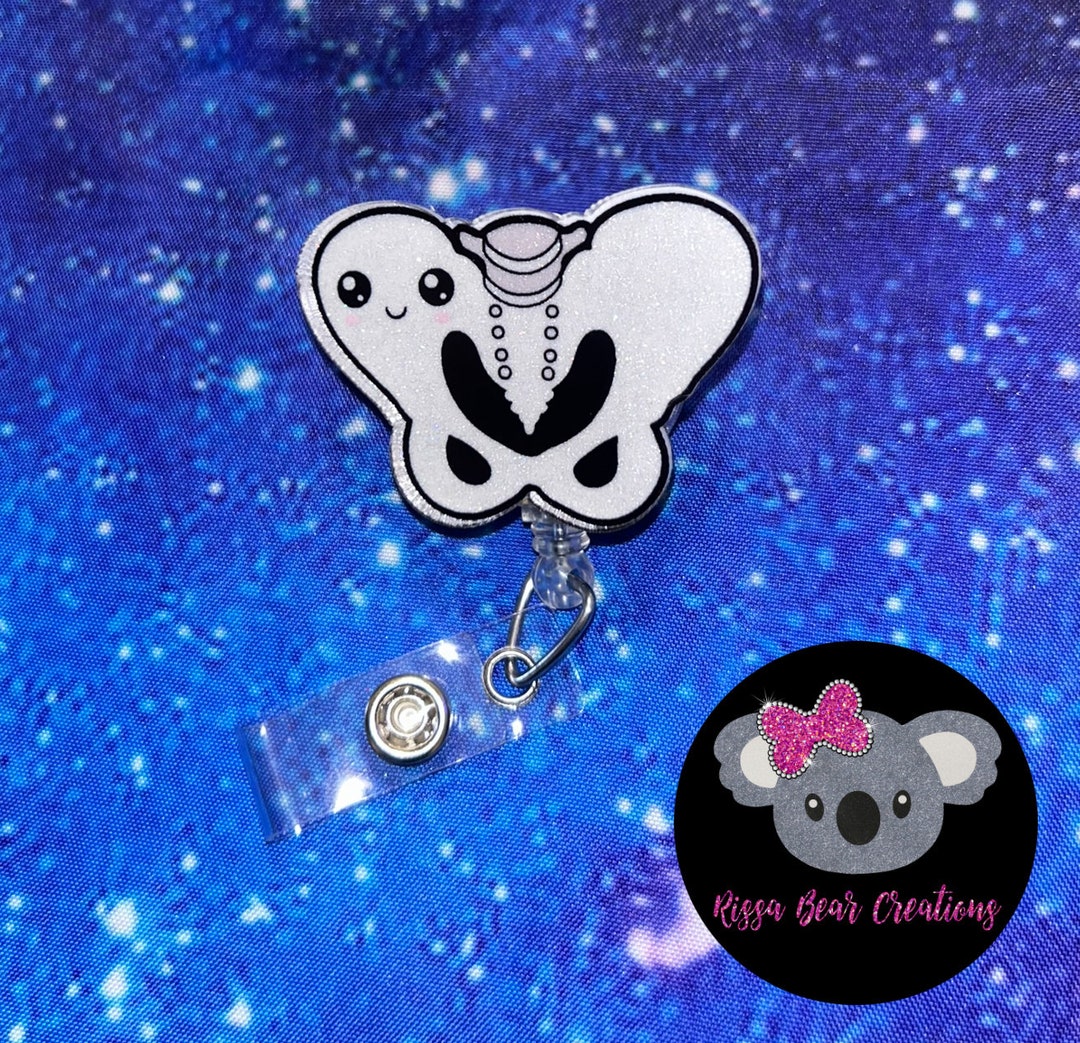 Cute Pelvis Glitter Interchangeable ID Badge Reel | Glitter Badge Reel ...