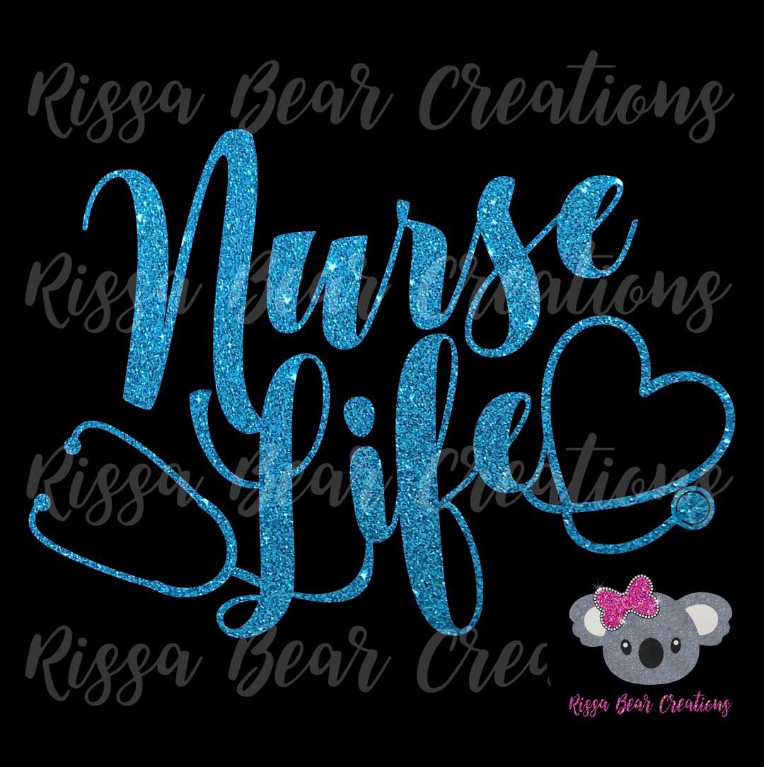 Nurse Life Vinyl Decal Glitter Nurse Life Sticker RN Vinyl Decal Nurse ...