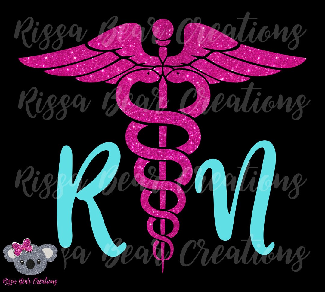 RN Caduceus Vinyl Decal | RN Caduceus Glitter Sticker | RN Caduceus ...