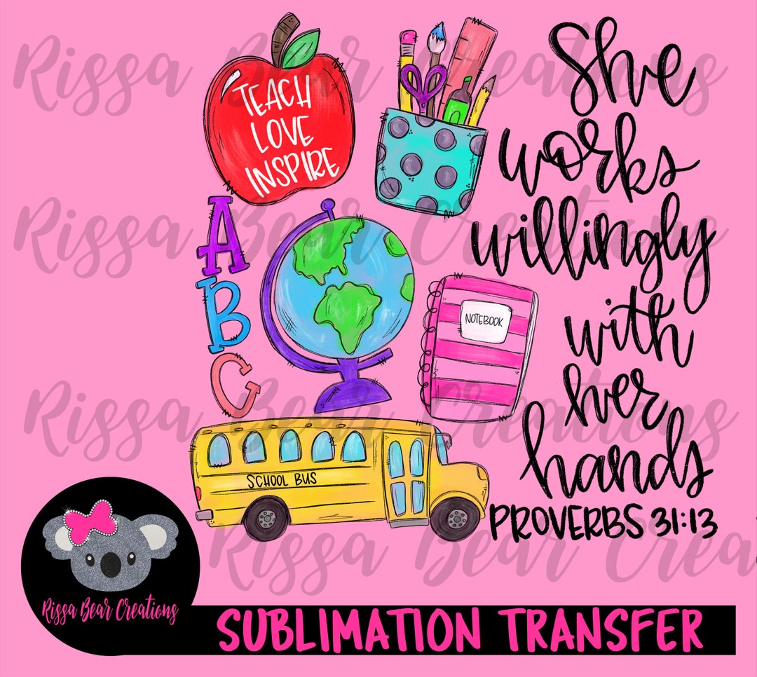 She Works Willingly With Her Hands Proverbs 31 13 Teacher Etsy