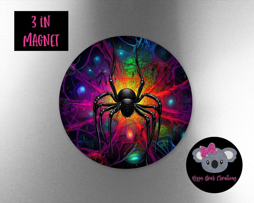 Halloween Spider Magnet Spider Magnet Halloween Magnet Neon Spider ...