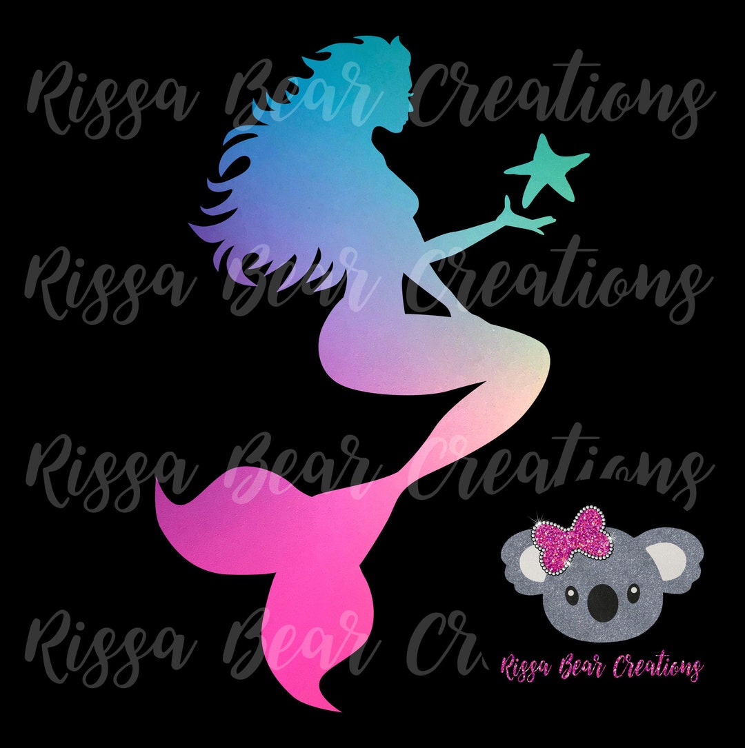 Mermaid Vinyl Decal Holographic Glitter Mermaid Sticker - Etsy