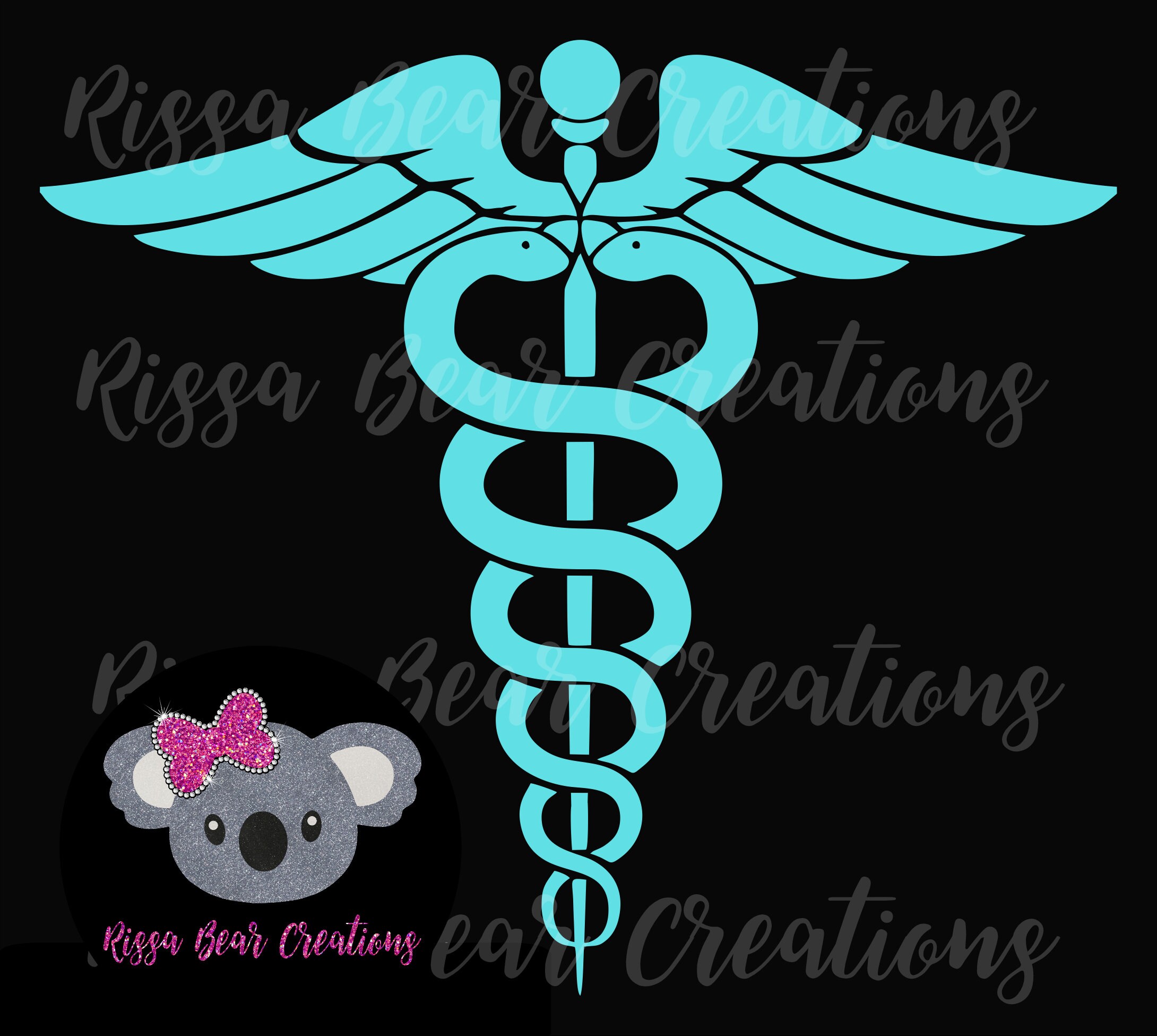 Caduceus vinyl decal Glitter caduceus sticker caduceus | Etsy