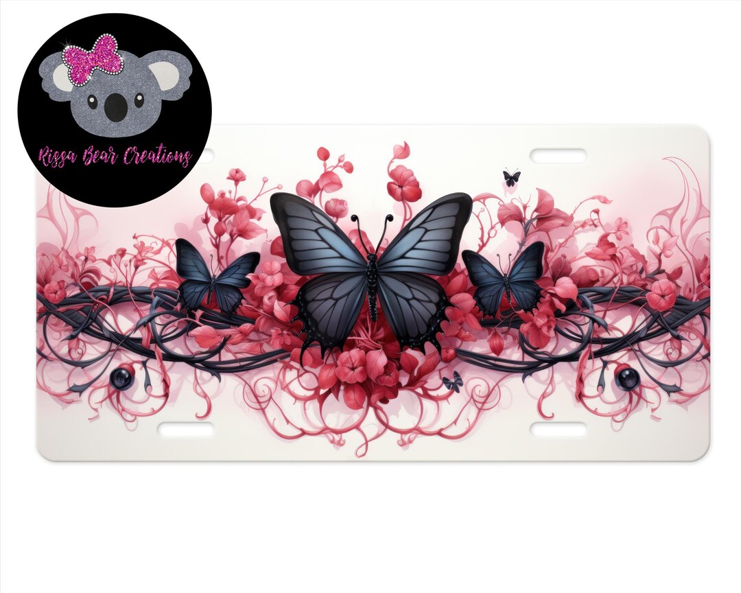 Gothic Butterfly License Plate Car Tag | Butterfly Car Tag | Butterfly ...