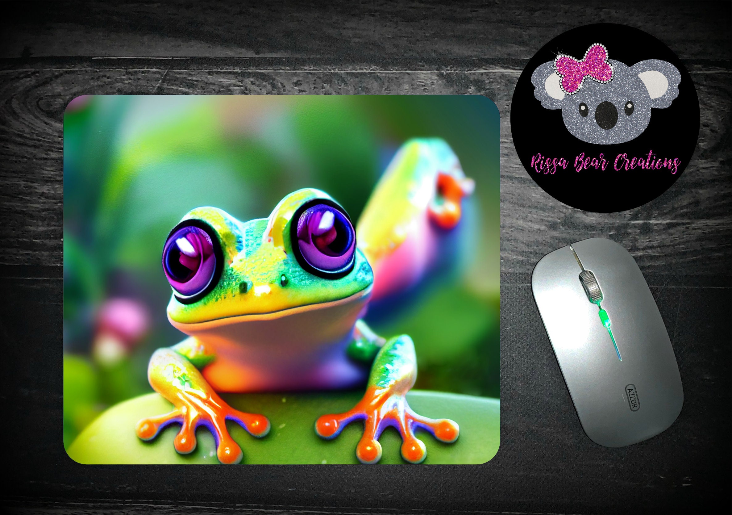 Frog Mouse Pad Rainbow Mouse Pad Psychedelic Mouse Pad - Etsy