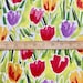 NEW! Fabric “tulip Garden" Colorful Tulip Floral Print - Floral Cotton ...