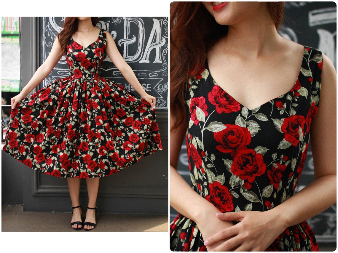 LOLO Dress 2 the Black Rose Garden Sweetheart - Etsy