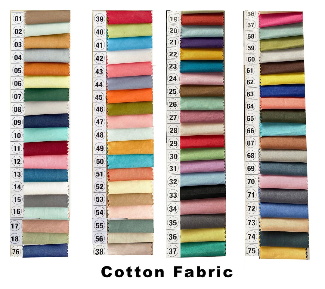 By the Yard Full Solid Colours Fabric Cotton Sateen Fabric - Etsy