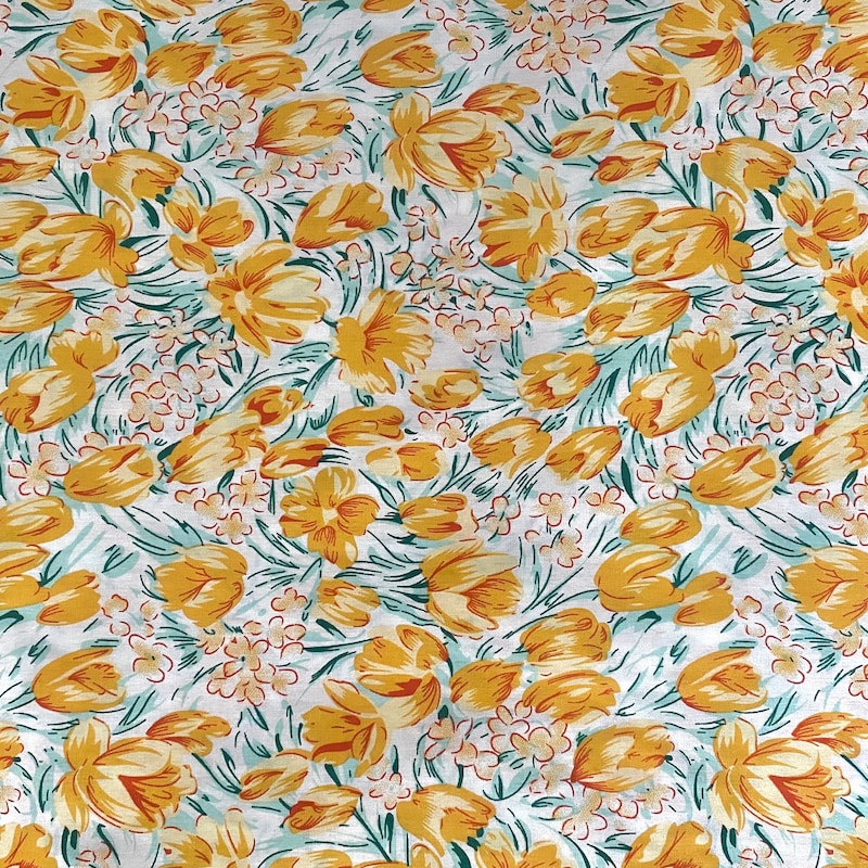 Tulip Print Fabric - Etsy