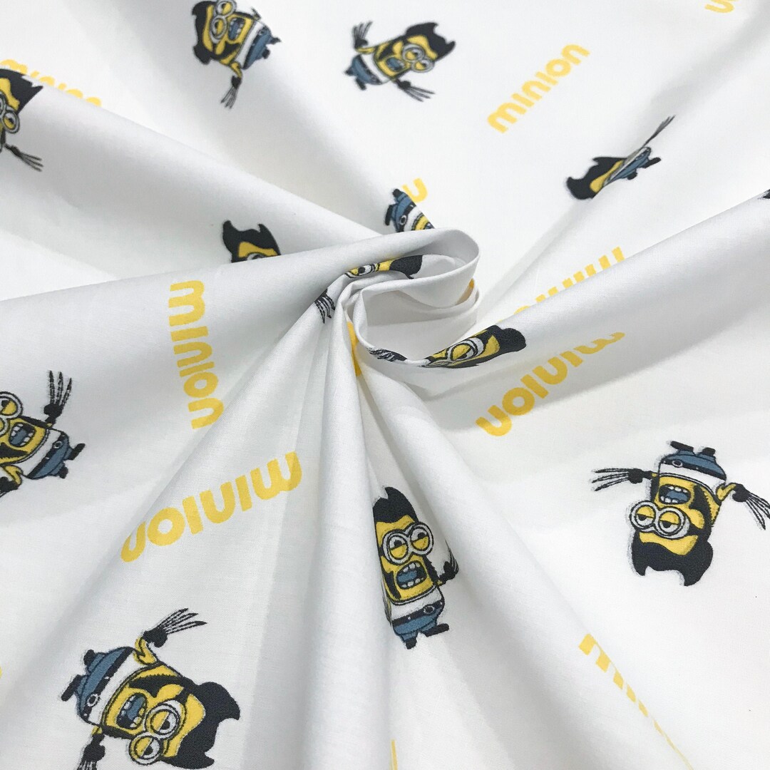 Fabric white Minion Wolf Despicable Me/ Cutest Minion Print/ Yellow ...