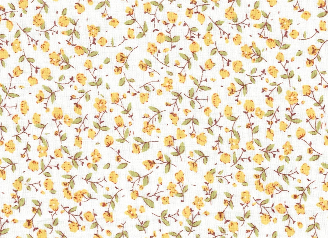 NEW Fabric "li Li" Little Florals Print on the Cream Background ...