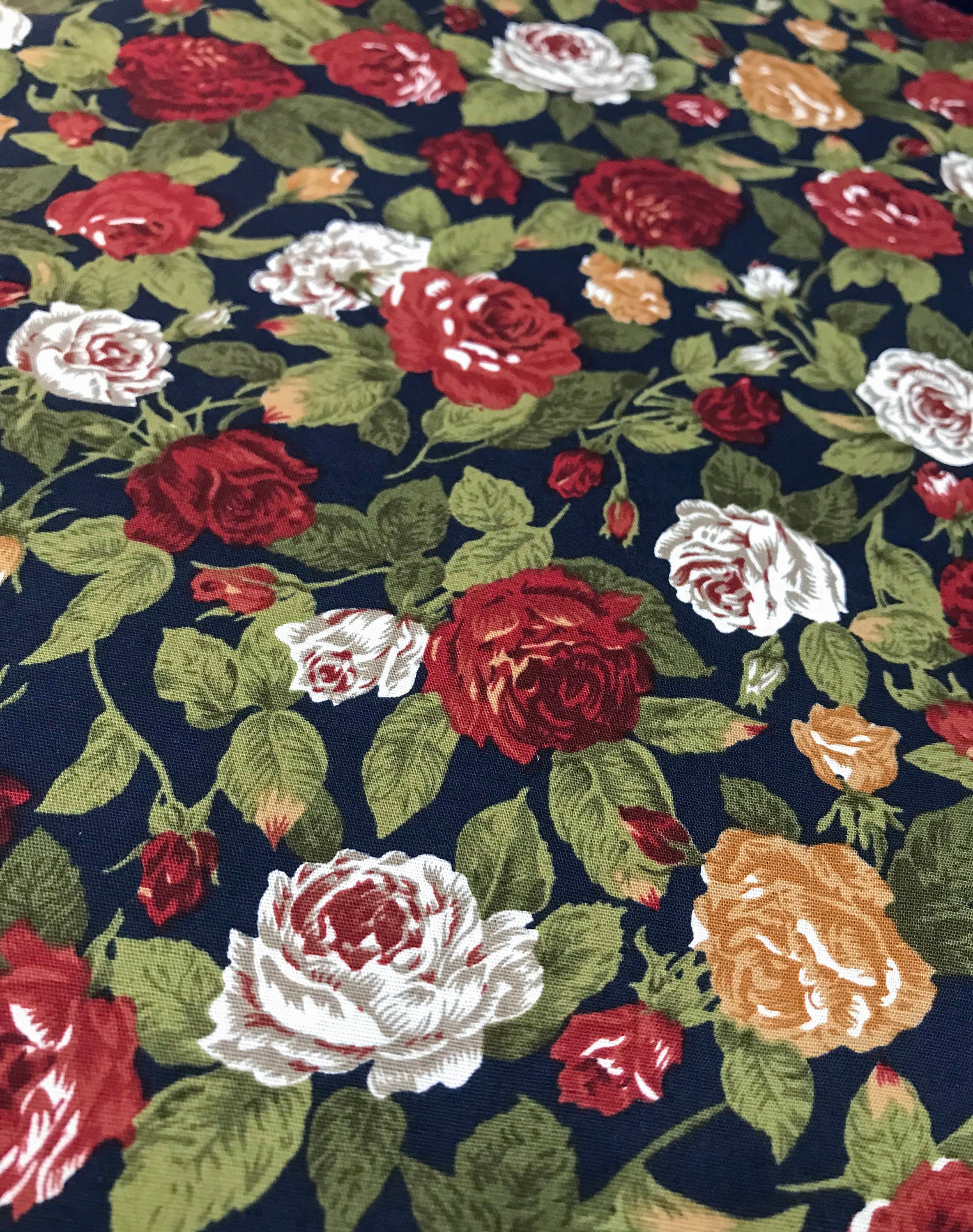 NEW Fabric vintage Rosalie Vintage Rose Print on - Etsy