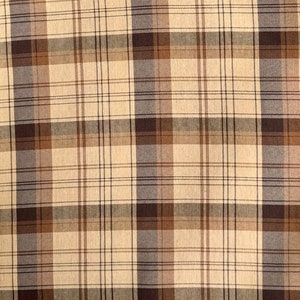 NEW Fabric Elegant Beige Plaid Tartan Brown Plaid Checkered Fabric ...