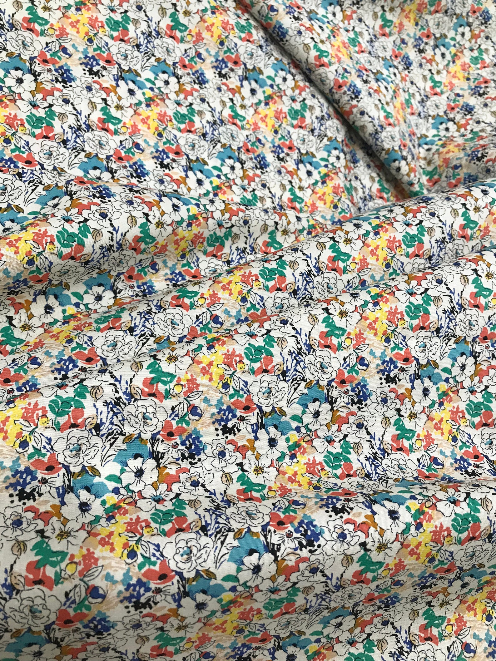 Fabric springtime Floral Multicolor Floral Print - Etsy