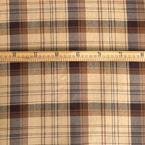 NEW Fabric Elegant Beige Plaid Tartan Brown Plaid Checkered Fabric Autumn Plaid Fabric Scottish ...