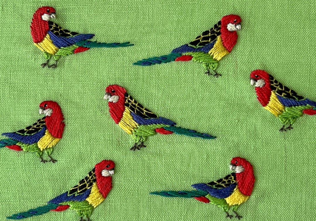 Eastern Rosella PDF Embroidery Patterns by Lily Adelaide Upton - Etsy