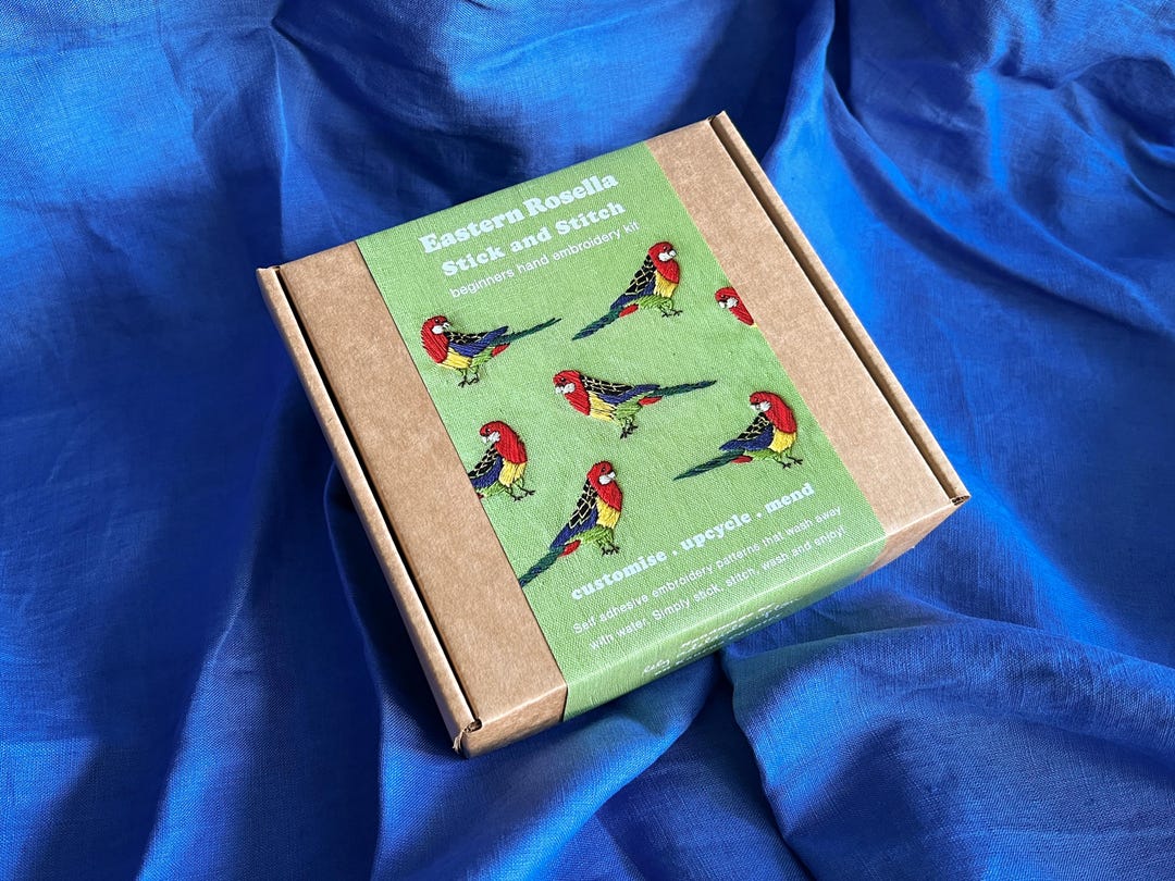 Eastern Rosella Stick and Stitch Embroidery Kit - Etsy