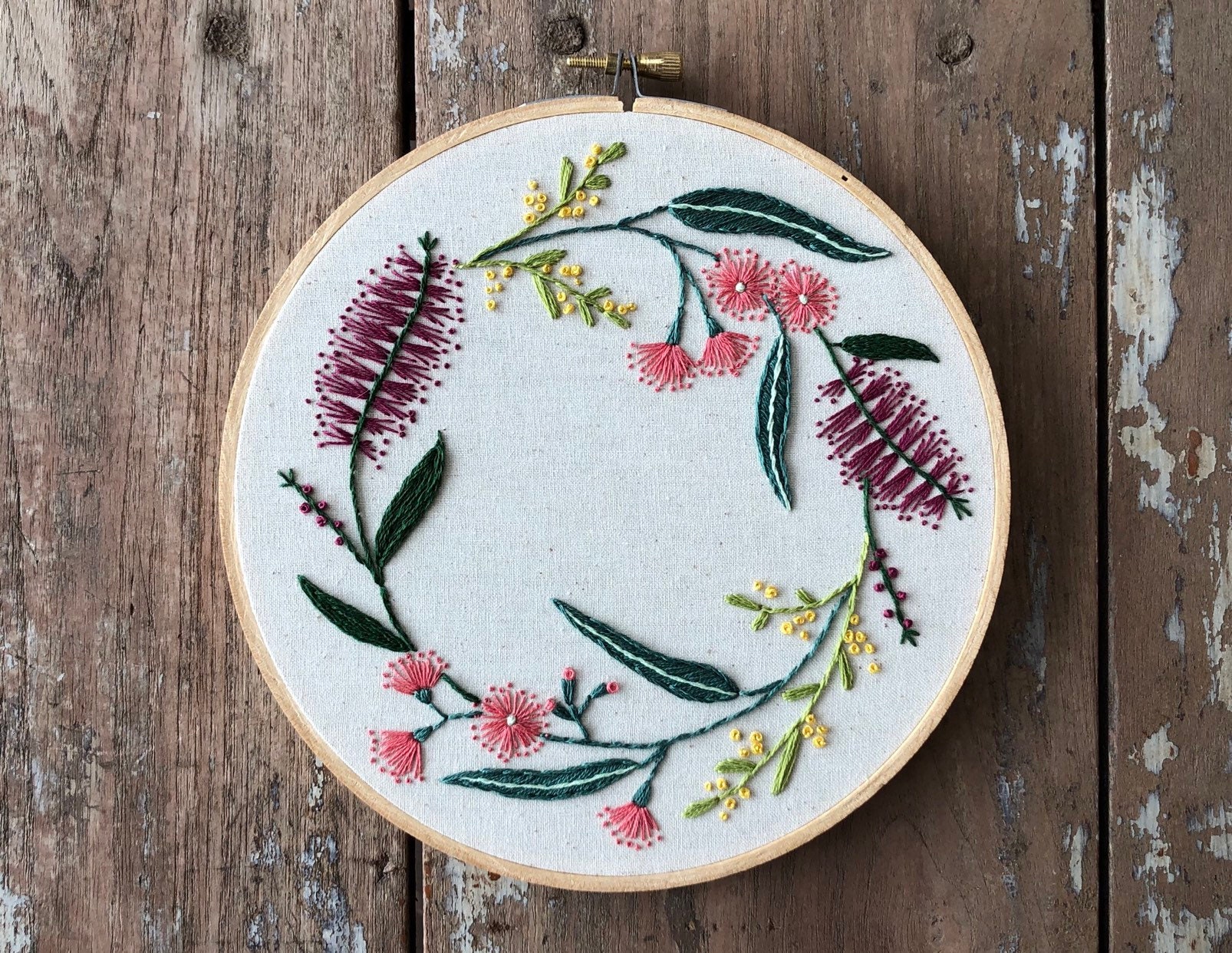 Australian Natives Wreath PDF Embroidery Pattern by Lily Adelaide Upton ...