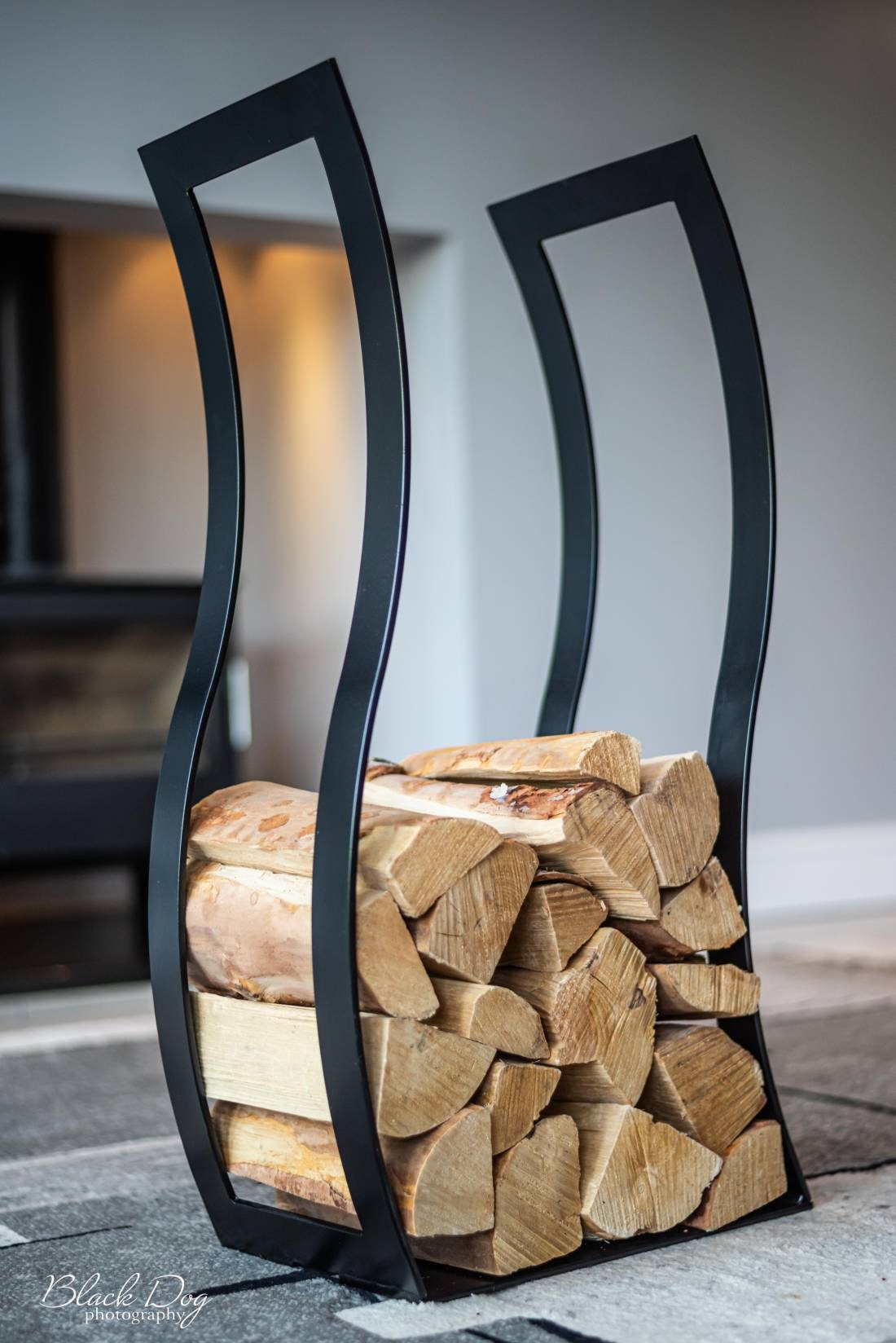 Log store wood store metal log store fire home interior | Etsy