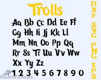trolls inspired svg font trolls font trolls svg cut files