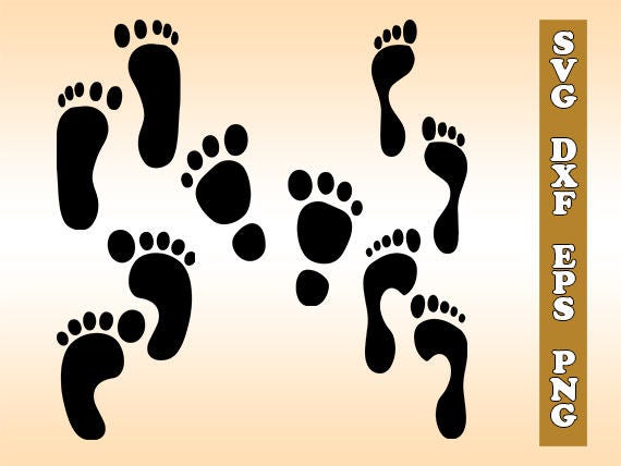 Foot svg foot dxf foot clipart foot silhouettes foot | Etsy