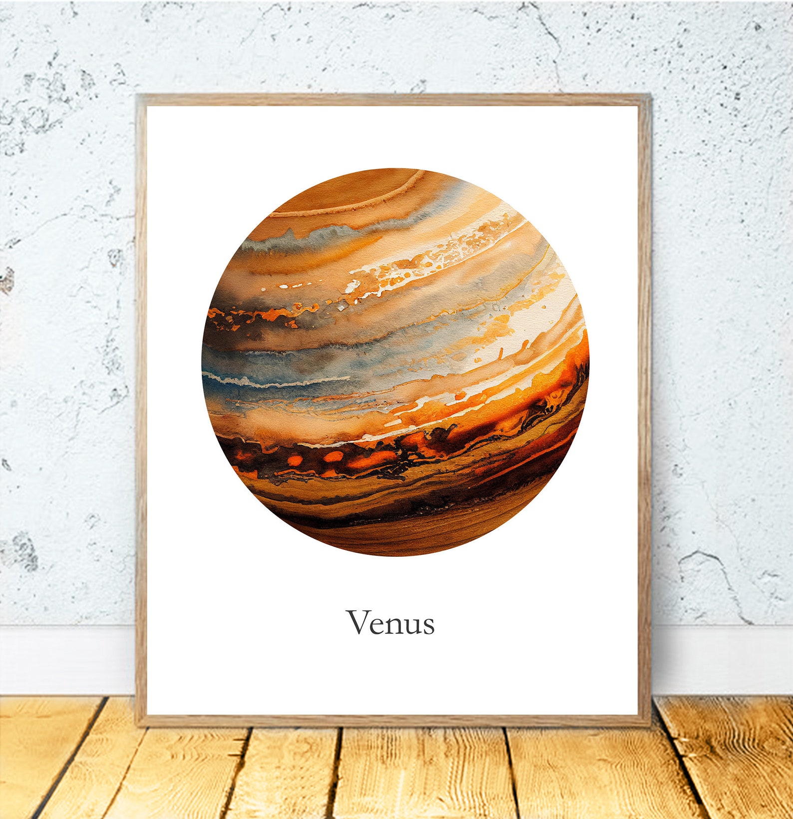 Set of 9 Watercolor Planets, Solar System PRINTABLE ART Poster Print ...