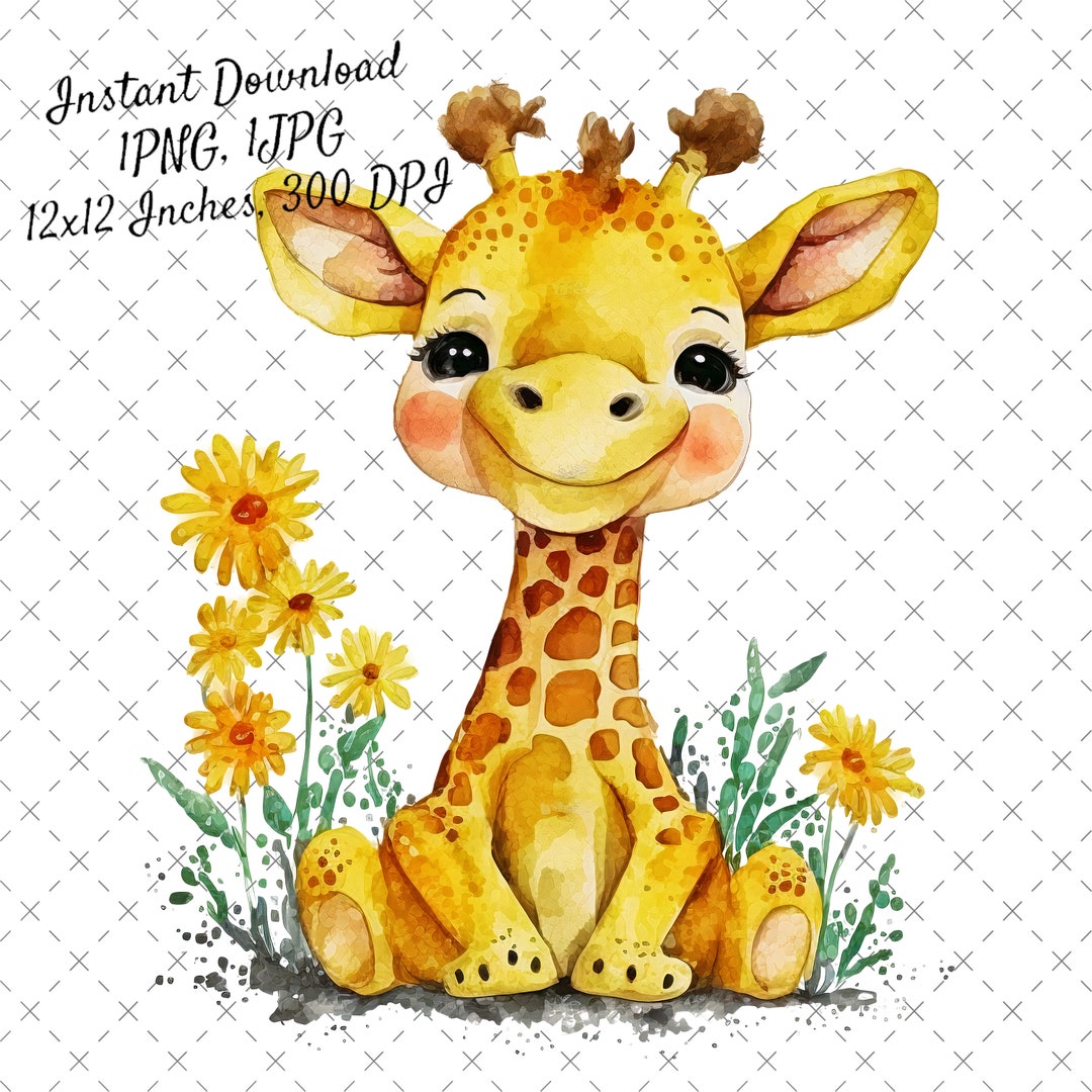 Baby Giraffe Sublimation PNG PRINTABLE Giraffe, Sublime Download, Gift ...
