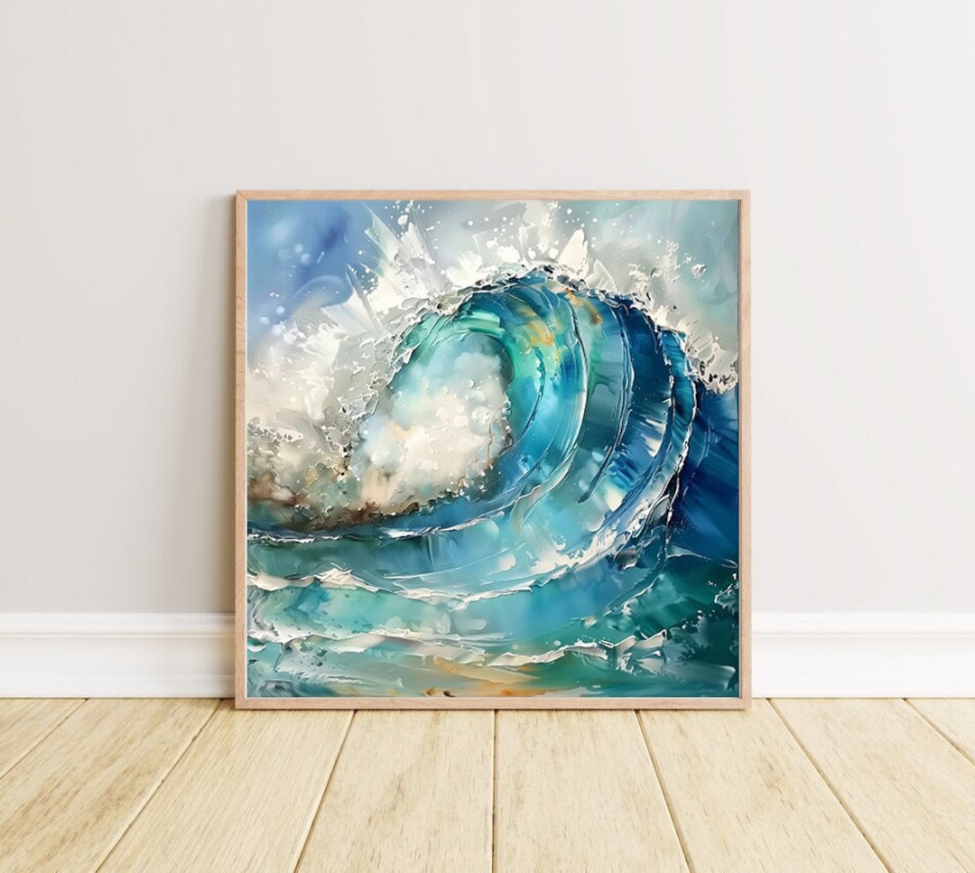Ocean Wave Print PRINTABLE ART Seascape Painting Coastal Art Ocean ...