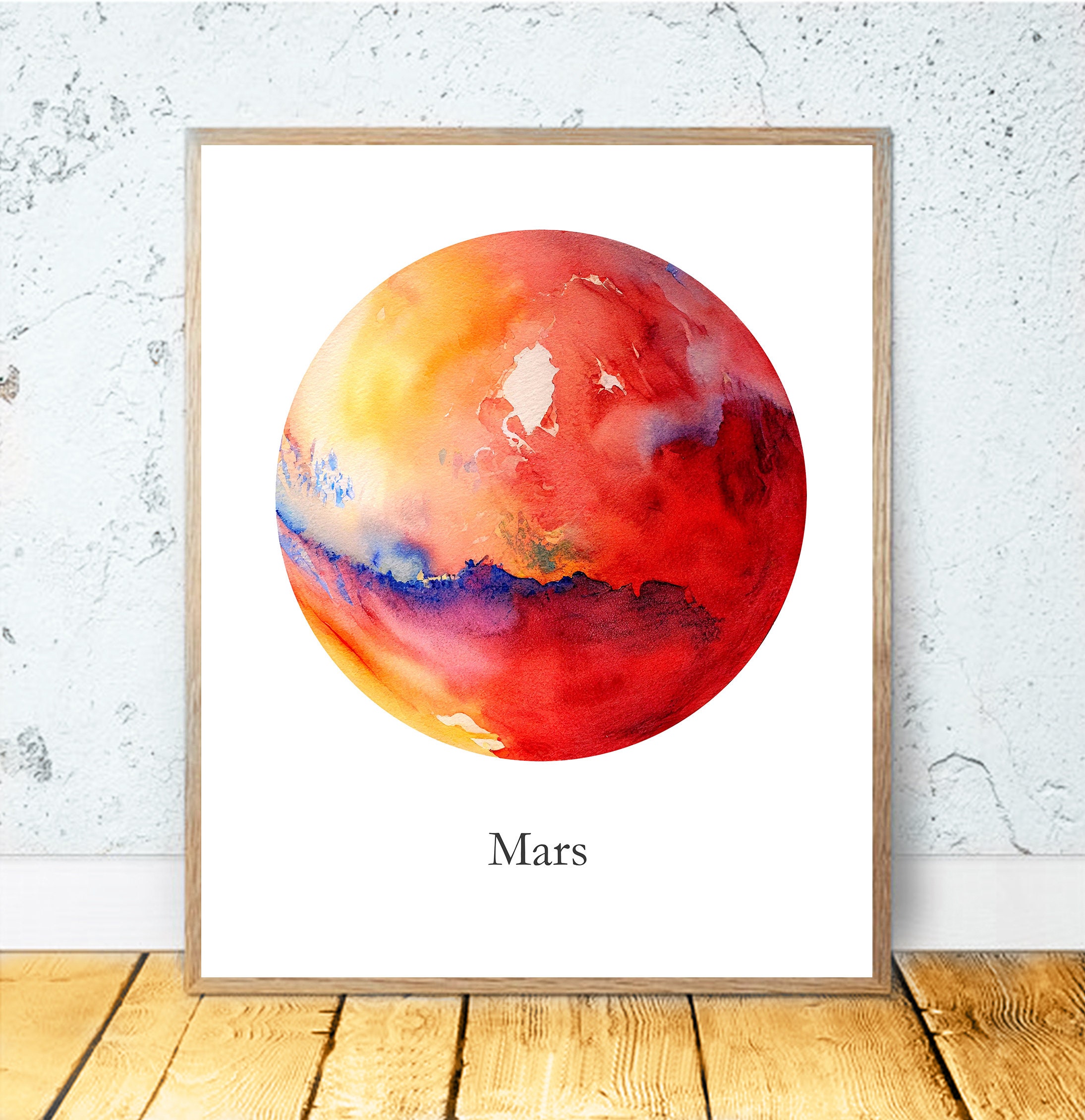 Set of 9 Watercolor Planets, Solar System PRINTABLE ART Poster Print ...